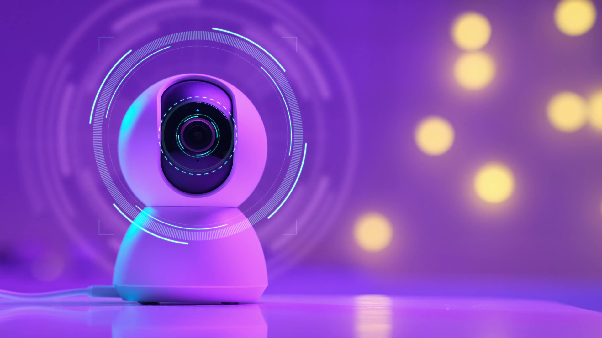 Cctv Video Camera Working At Night In Neon Stock Footage SBV-348824947 ...