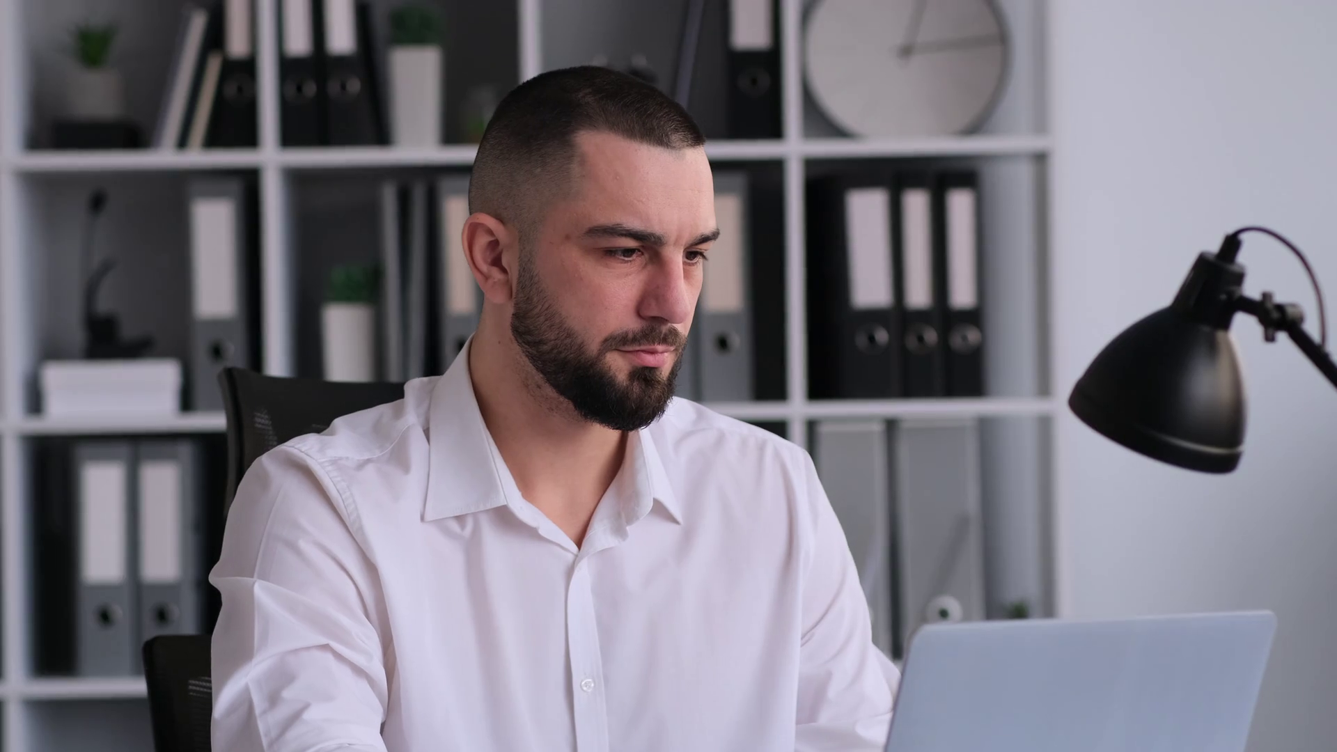 Portrait Of Positive Ceo Working In Office Stock Footage SBV-348895762 ...