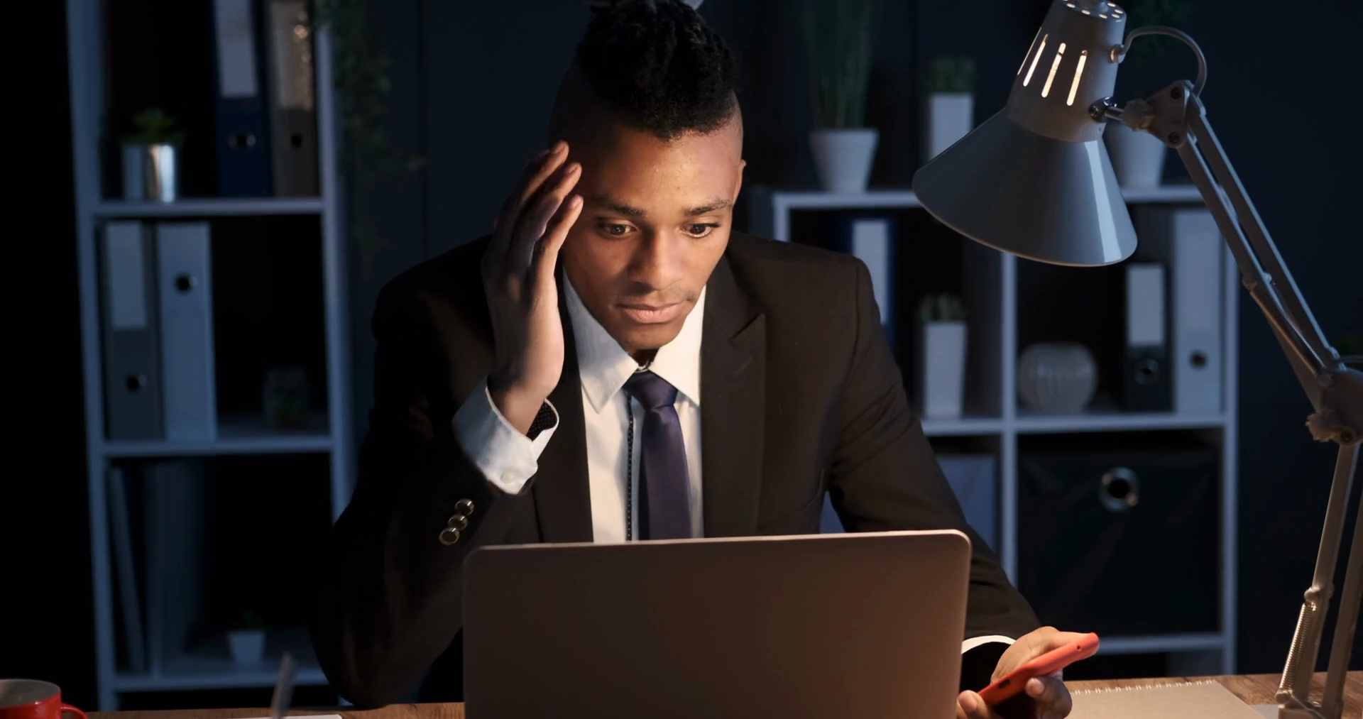 Angry Businessman Trying To Solve Online Stock Footage SBV-334708379 ...