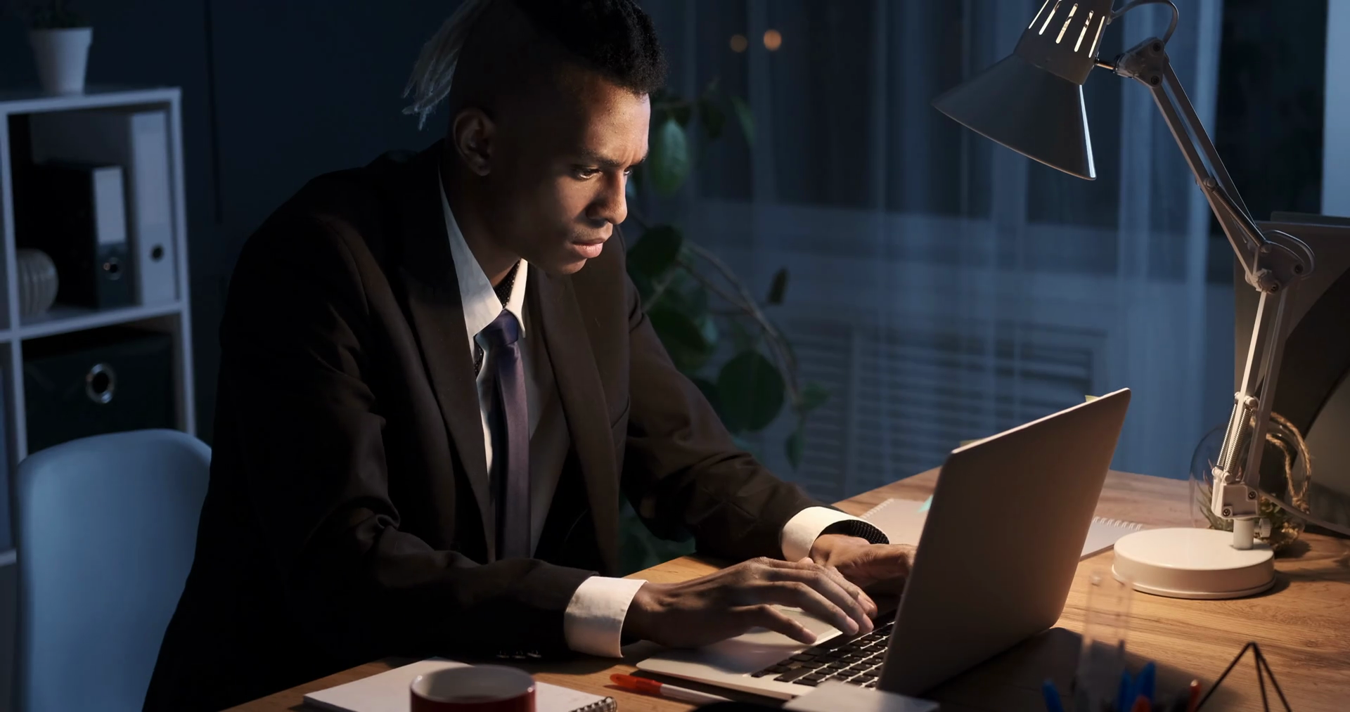 Businessman working overtime in office Stock Video Footage 00:18 SBV ...