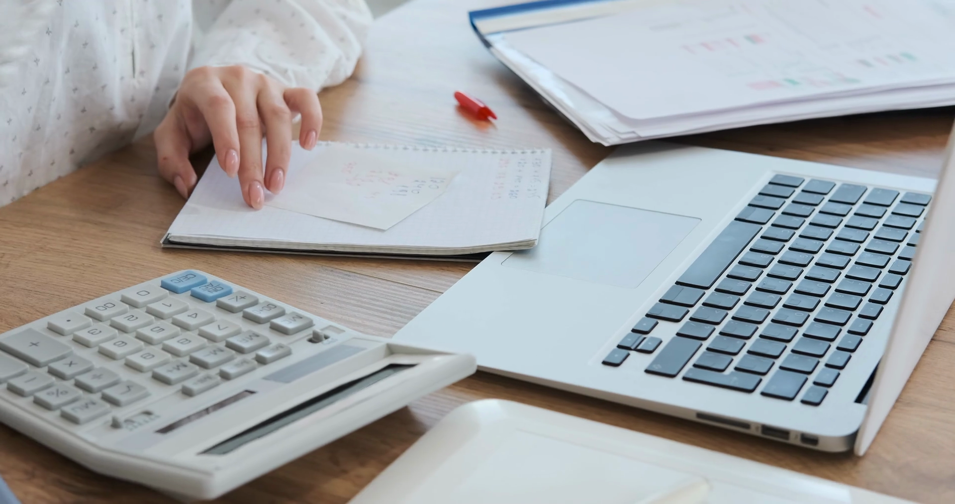 Businesswoman Using Calculator At Office Stock Footage SBV-338587050 ...