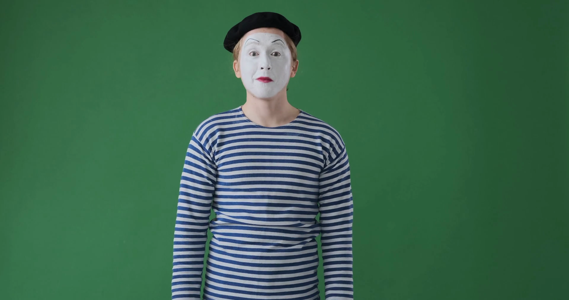 Excited Mime Artist Giving Thumbs Up Gesture Stock Footage SBV ...