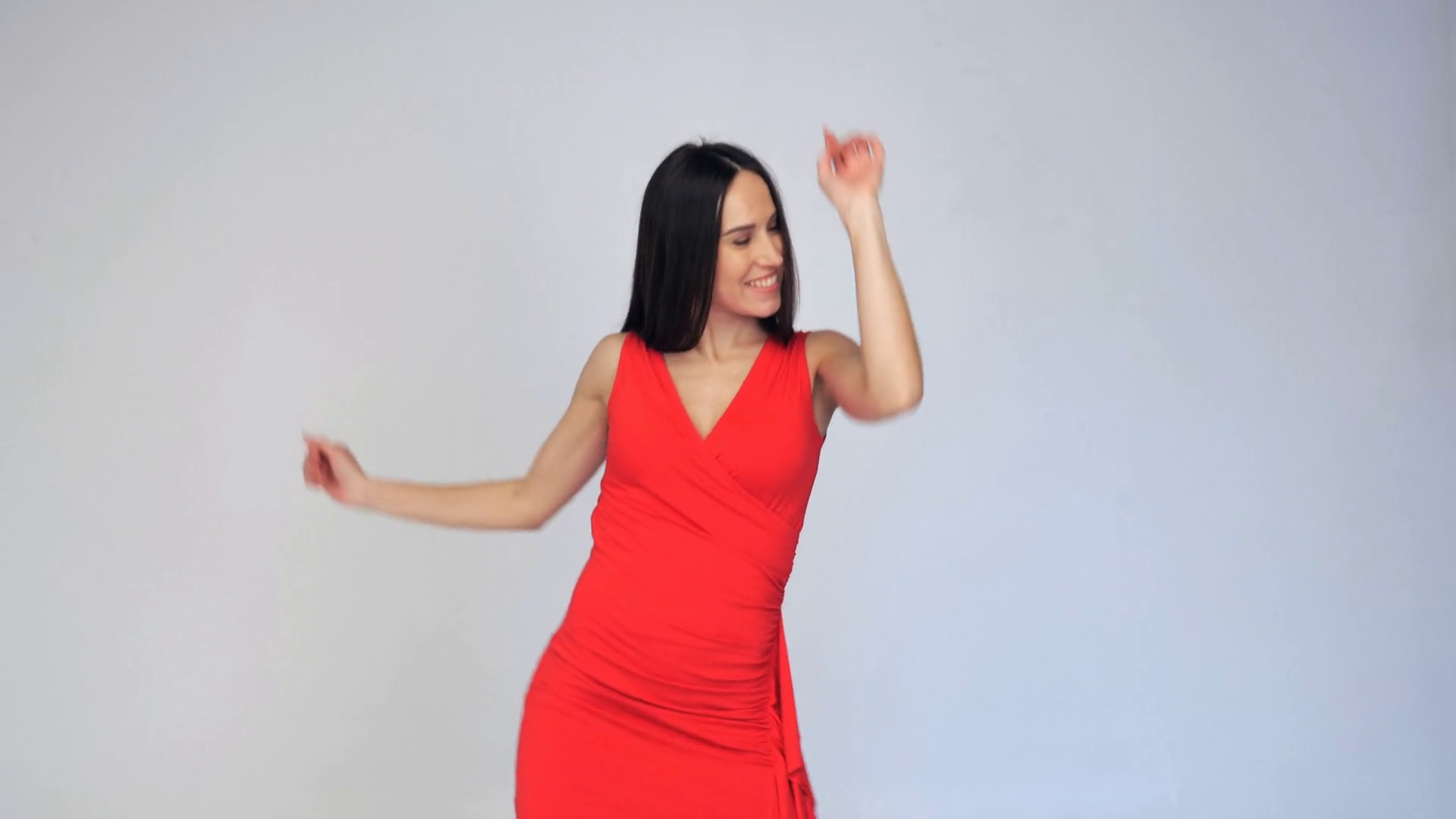 Excited Woman Rhythmically Dancing Isolated Stock Footage SBV-321035450 ...