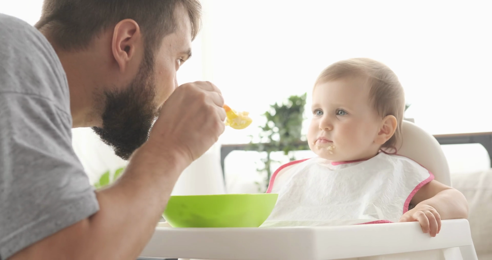 Father Feeding Cute Baby Daughter Stock Footage SBV-336495623 - Storyblocks