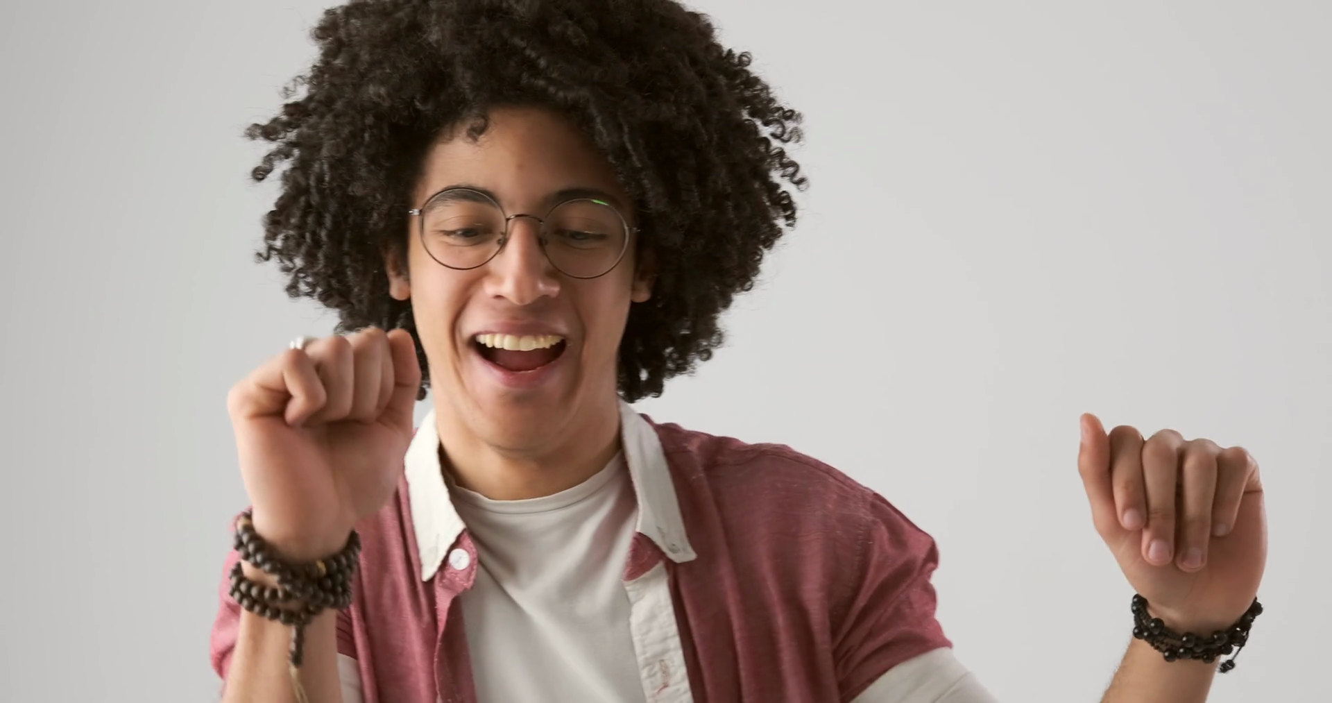 Happy Man Dancing Over White Background Stock Footage SBV-332975743 ...