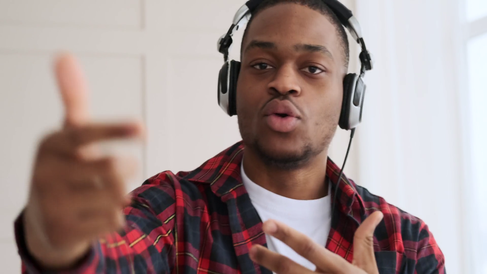 Happy Man Singing Song Listening Music On Stock Footage SBV-346394674 ...