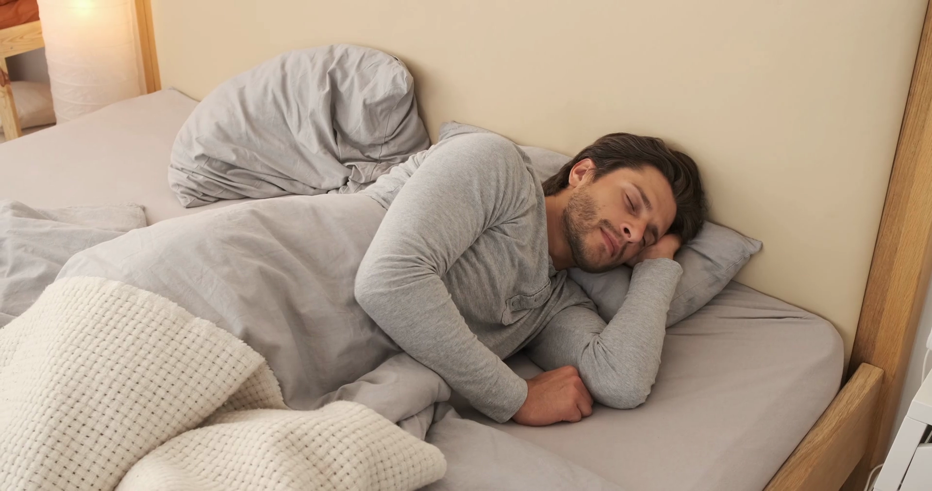 Man Awakening From Sleep In Bed Stock Footage SBV-337628646 - Storyblocks