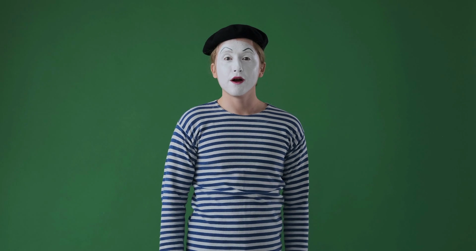 Mime Artist Gesturing With Finger On Lips Stock Footage SBV-338551258 ...