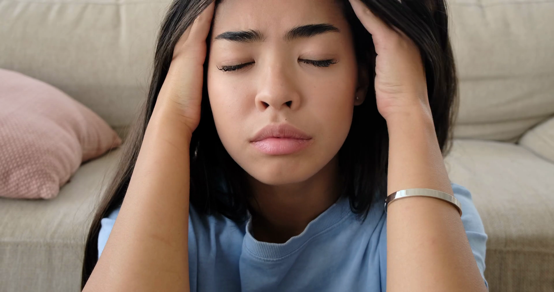 Sad Woman Suffering With Depression Stock Footage SBV-338667019 ...
