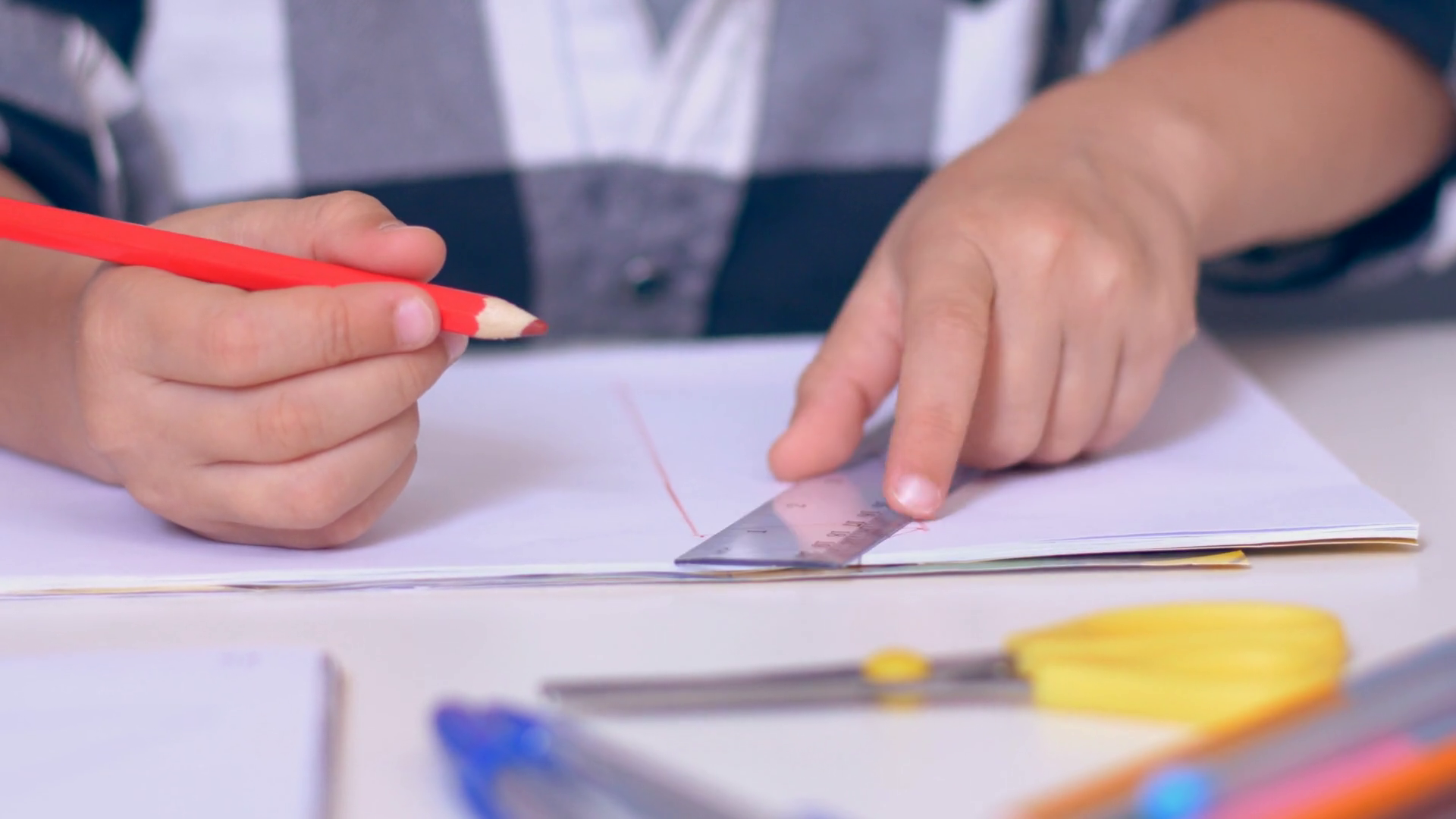 Young Child Creating Straight Lines With Stock Footage SBV-321320376 ...