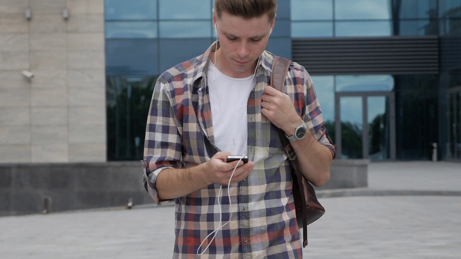 Stylish Person Enjoys Music Walking Swiftly Stock Footage SBV-321130804 ...