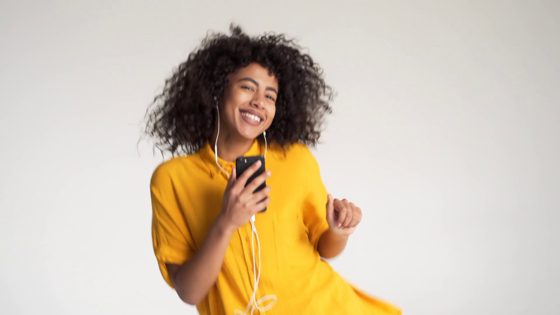 Woman Listening Music On Mobile Phone Dancing Stock Footage SBV ...