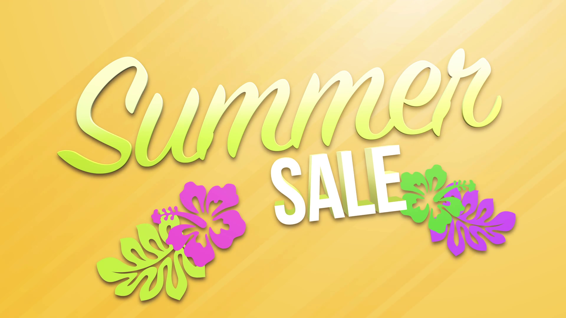 Summer Sale With Flowers On Yellow Gradient Stock Motion Graphics SBV ...