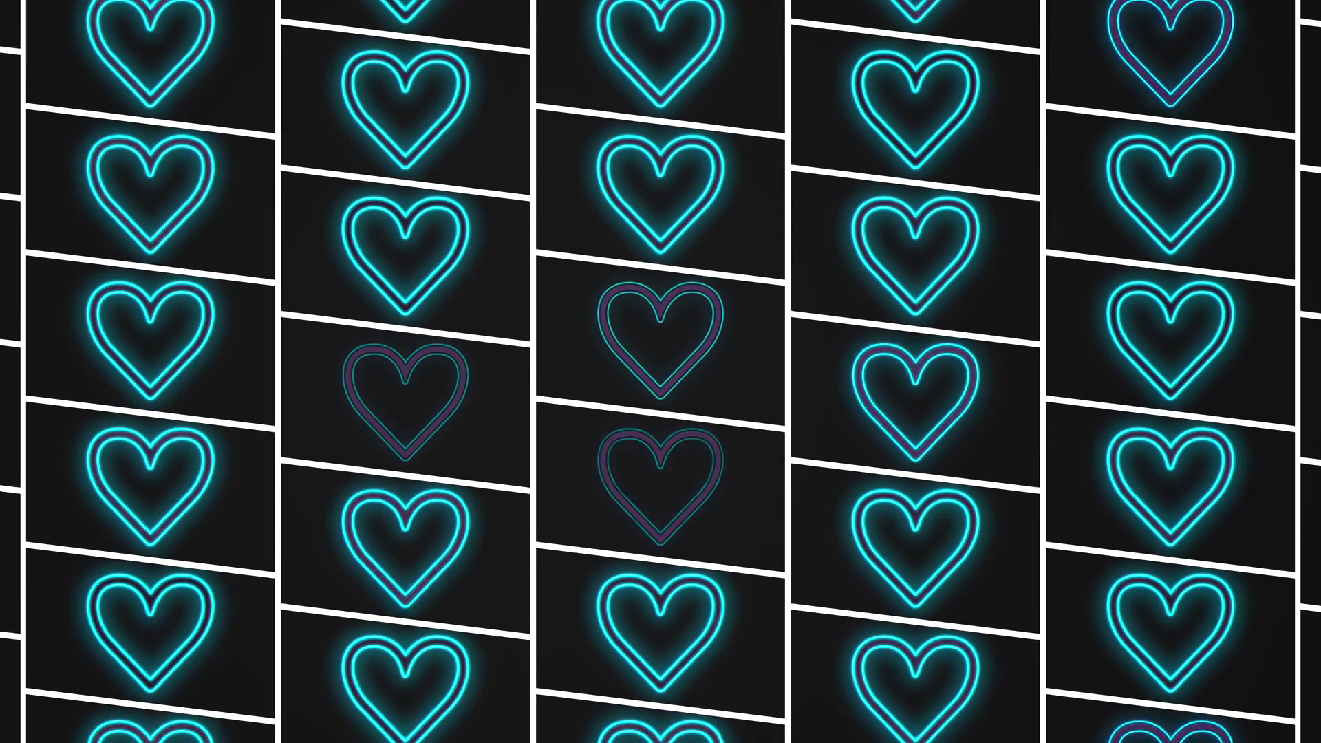 Hearts Pattern With Pulsing Neon Blue Light Stock Motion Graphics SBV ...