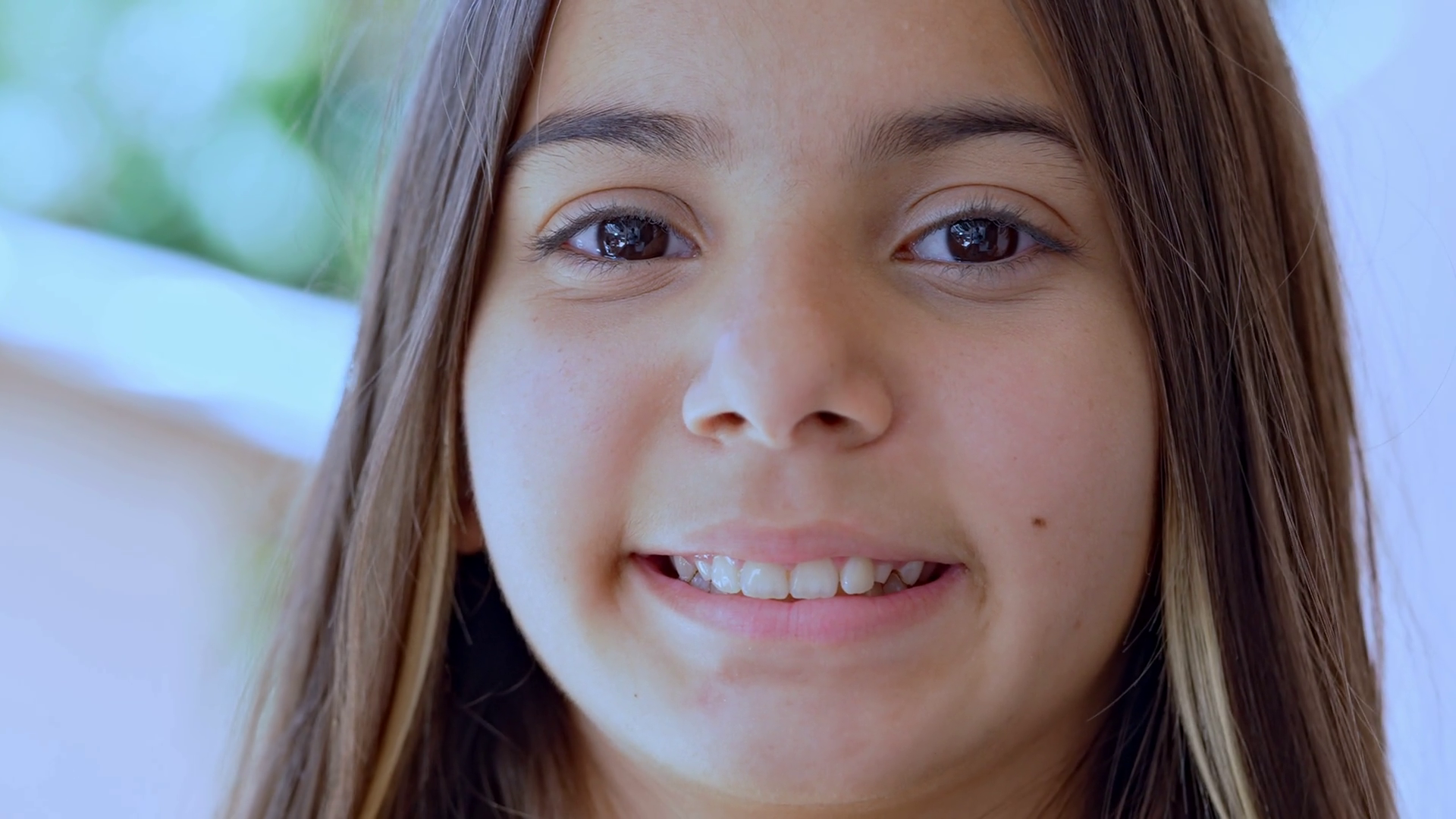 Smiling Young Girl Showing Teeth With Wide Stock Footage SBV-353232786 ...