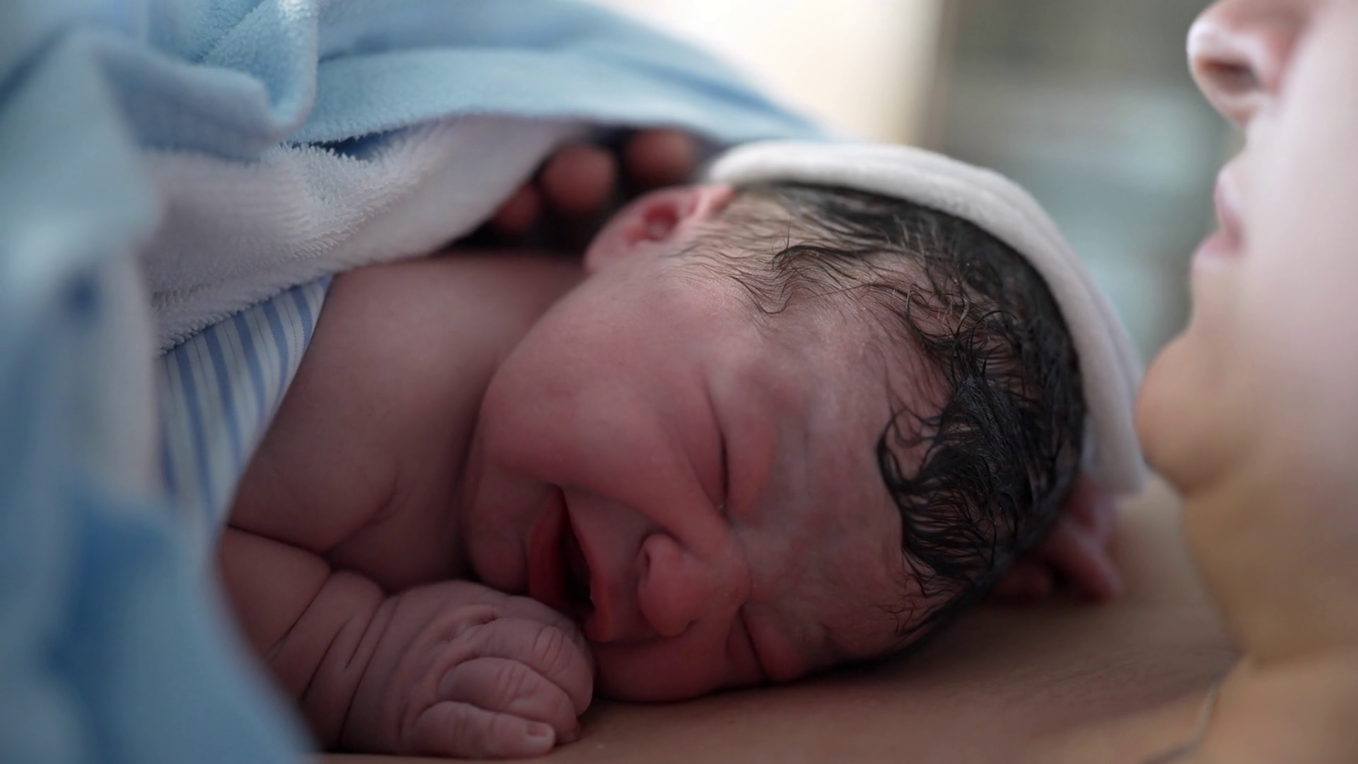 Close-up Of Newborn Baby Right Birth Resting Stock Footage SBV ...