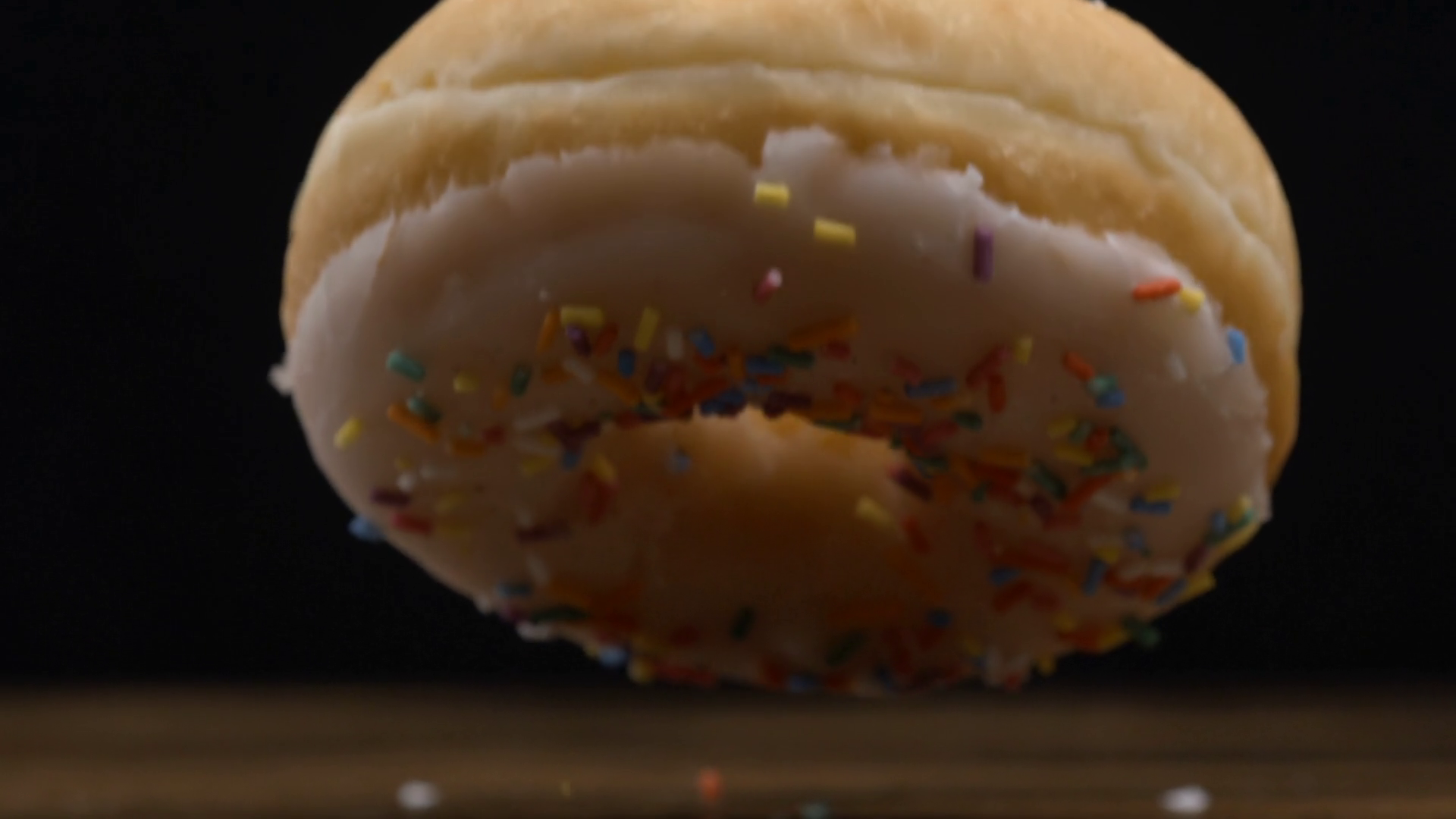 One Large Donut Falls In Slow-motion On Stock Footage SBV-351798508 ...