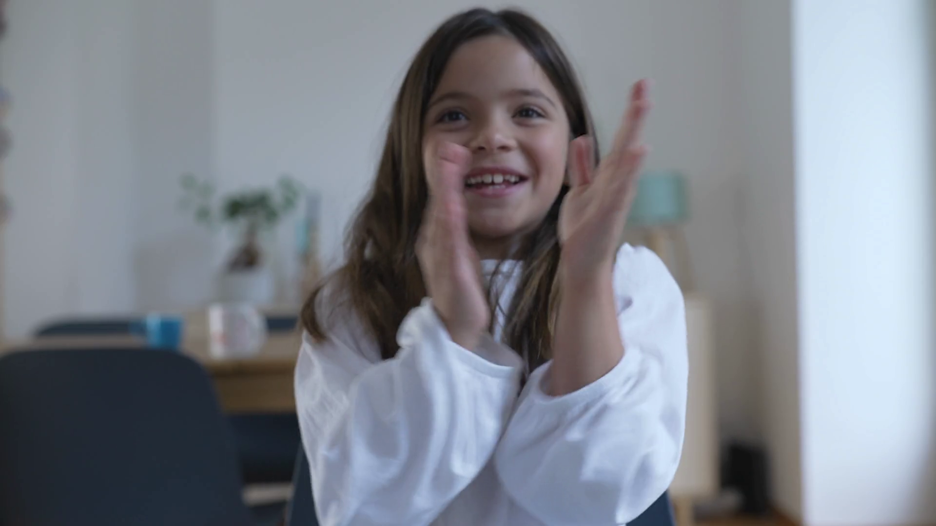 Energetic Happy Child Clapping Hands Toward Stock Footage SBV-351752198 ...