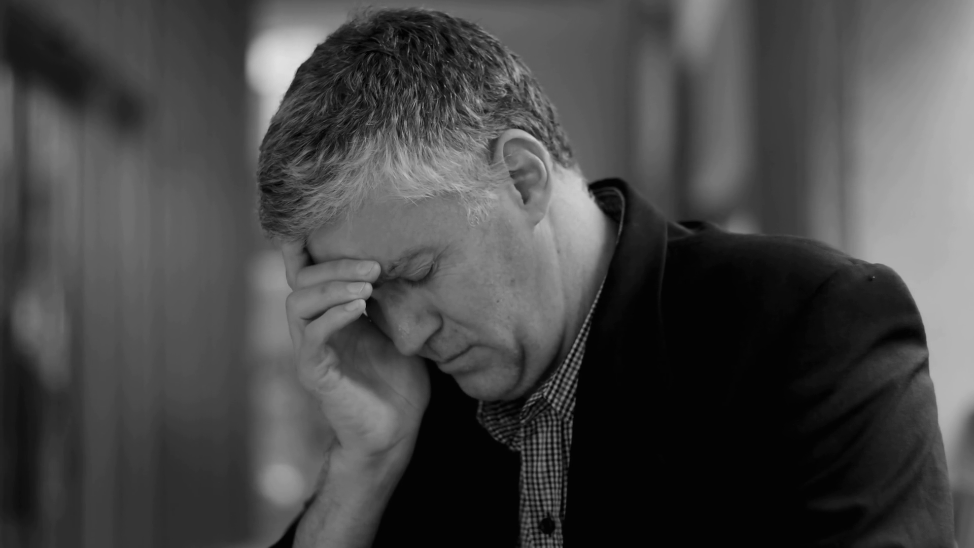 Older Man Holding Forehead With Eyes Shut In Stock Footage SBV ...