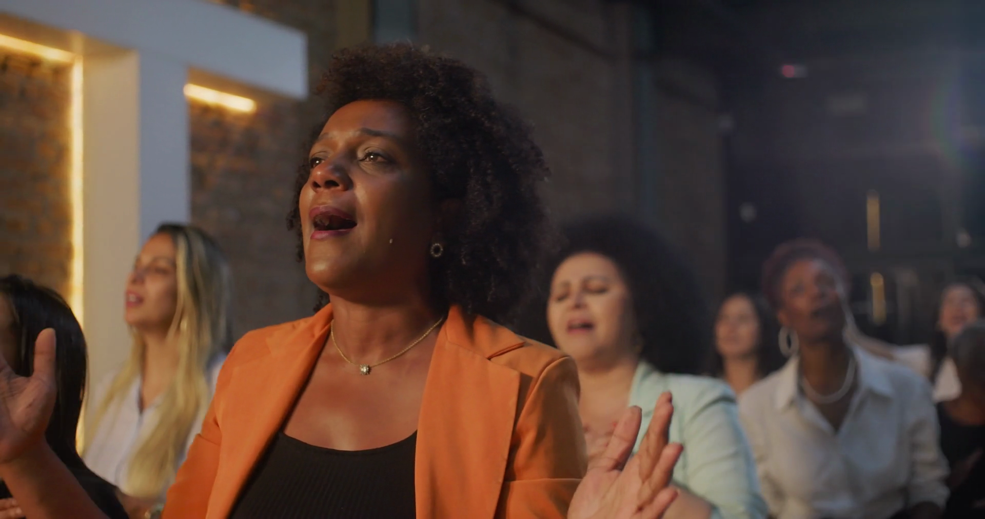 People Raising Hands Singing Passionately In Stock Footage SBV ...