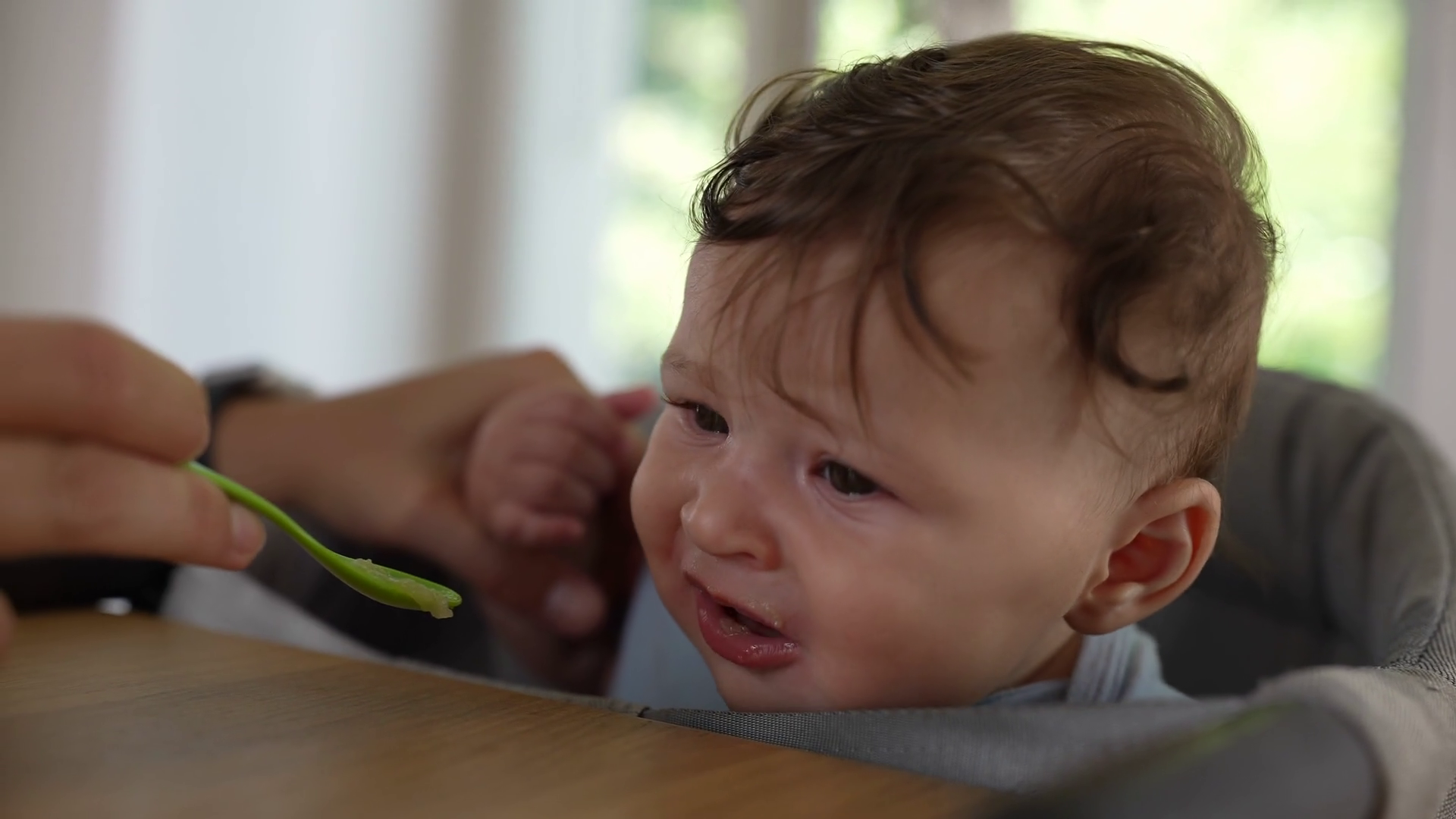 Baby Reacting With Disgust To Spoonful Of Stock Footage SBV-351902996 ...