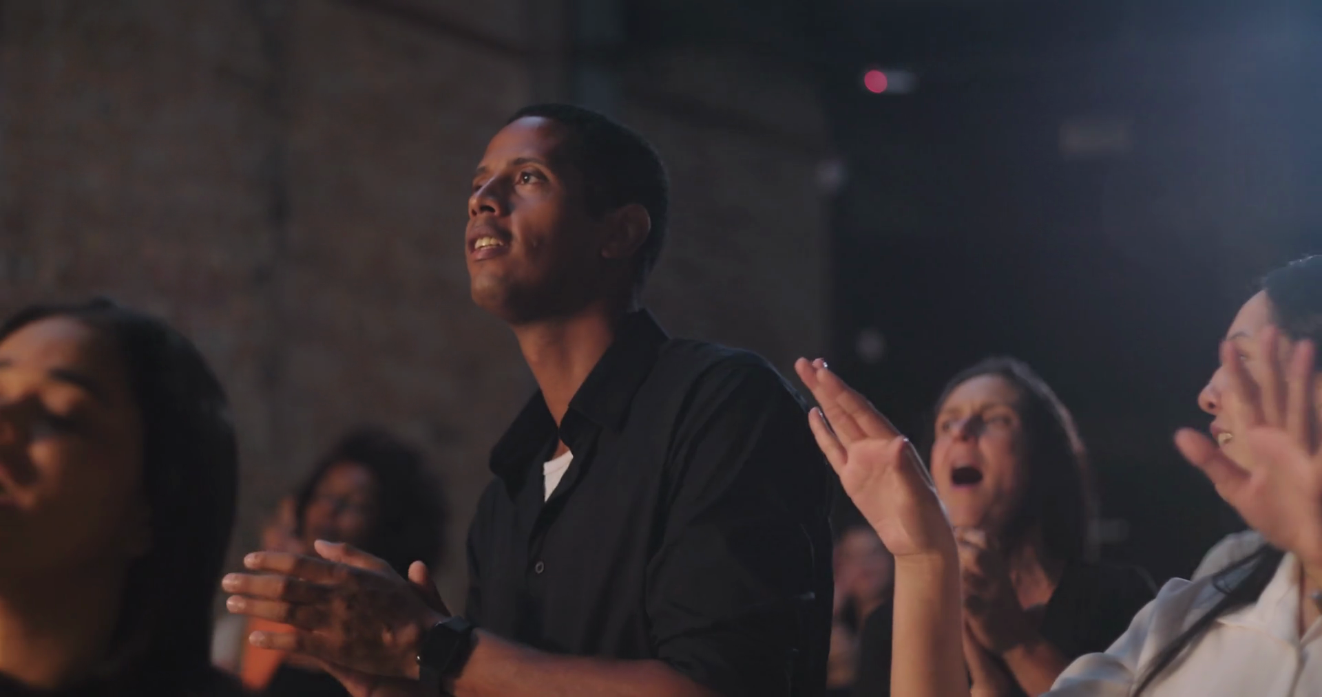Man Clapping In Evangelical Church Worship Stock Footage SBV-351818681 ...