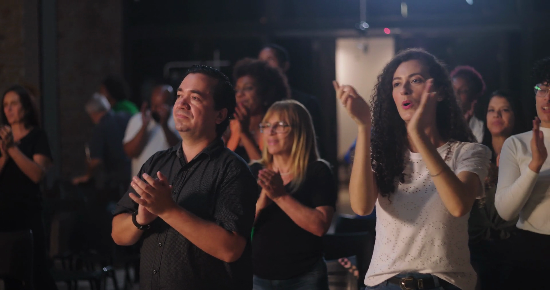 Woman Passionately Clapping Worshiping Stock Footage SBV-351819114 ...