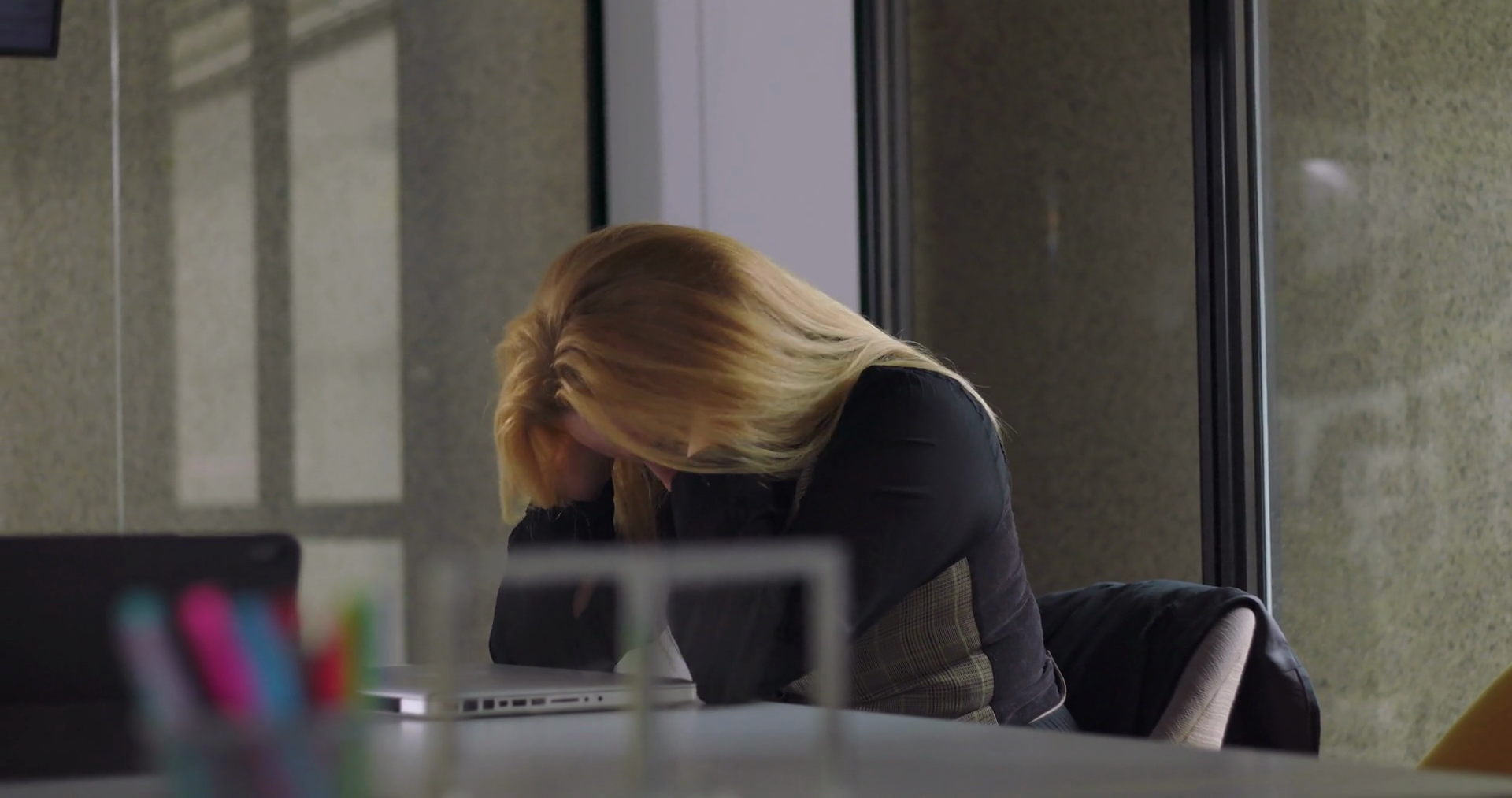 Exhausted Business Woman Collapsed Over Stock Footage SBV-352234276 ...