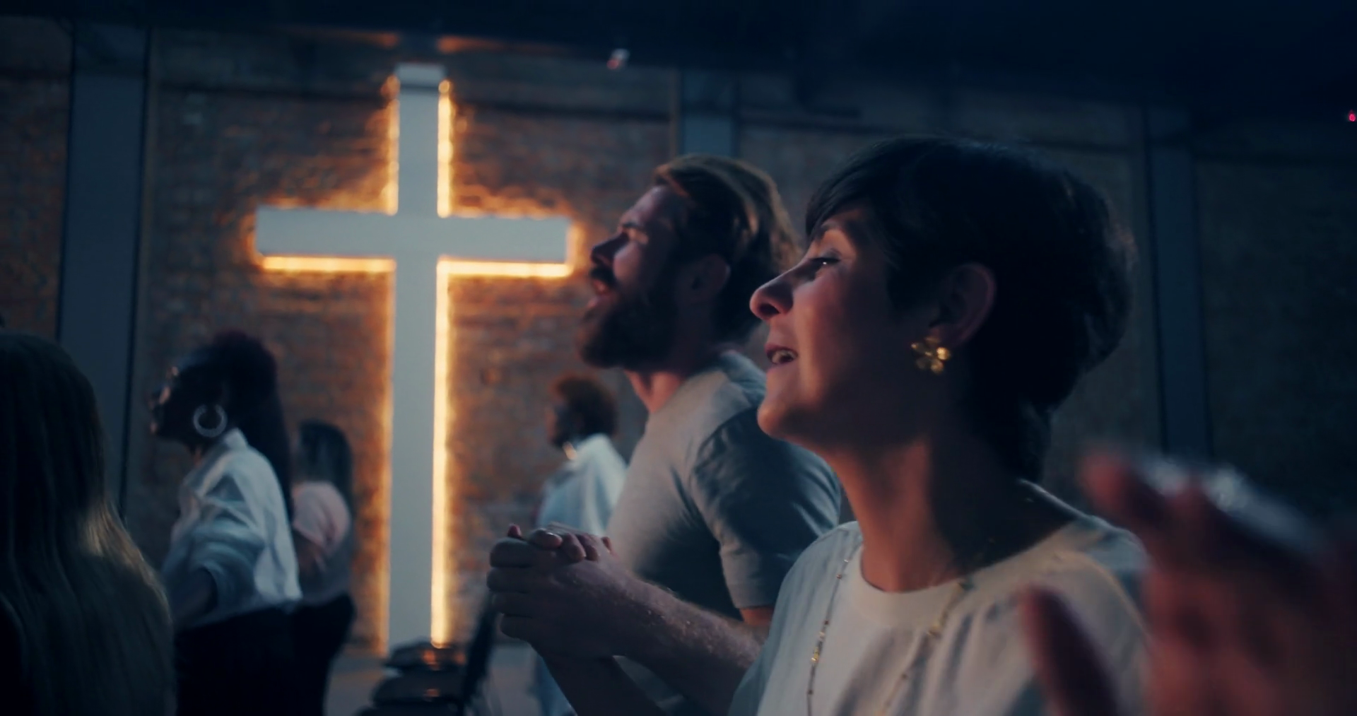 Couple Worshiping Together In Church Holding Stock Footage SBV ...