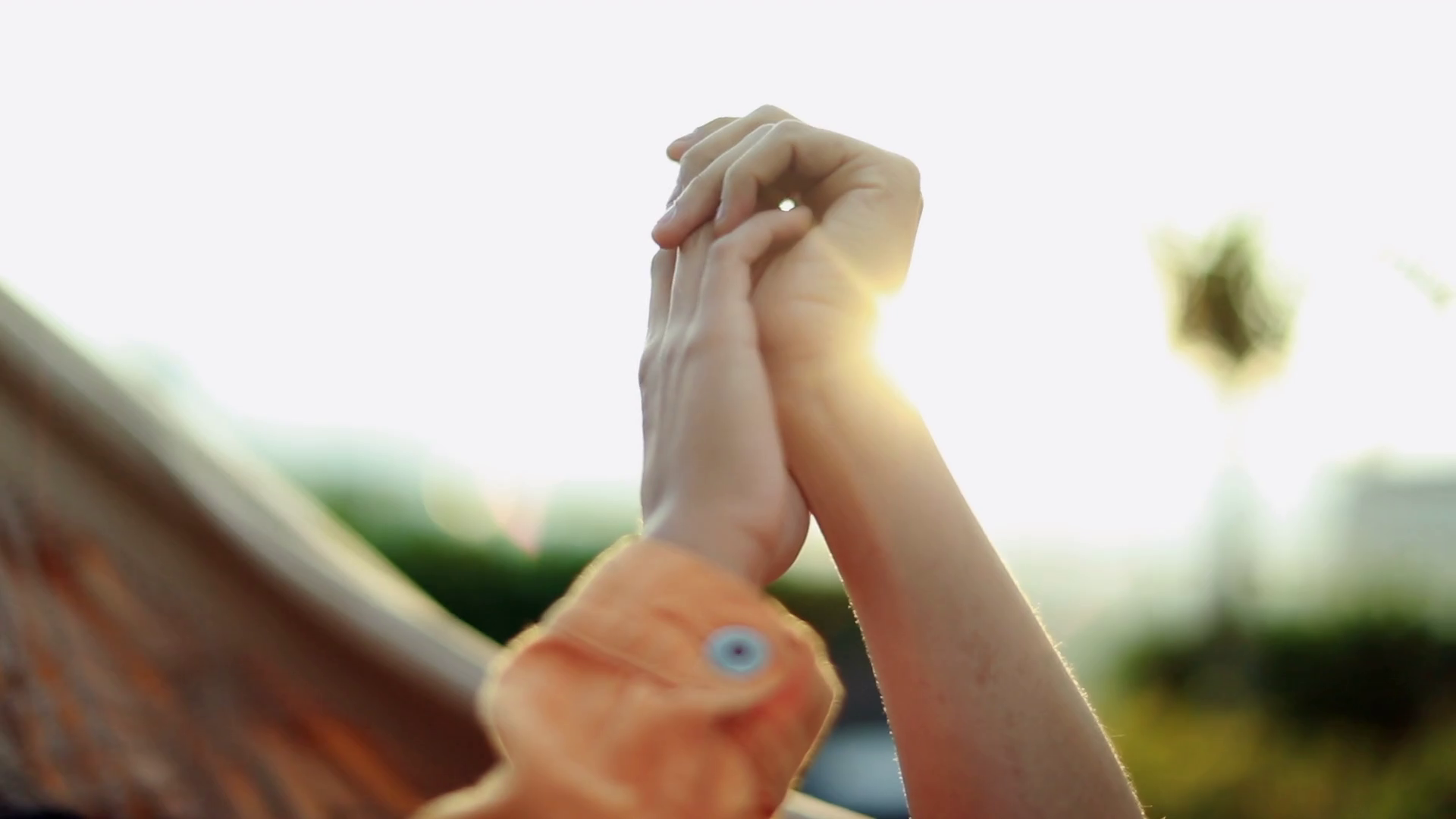 Lover Hands Caressing With Sunlight Lens Stock Footage SBV-349014080 ...