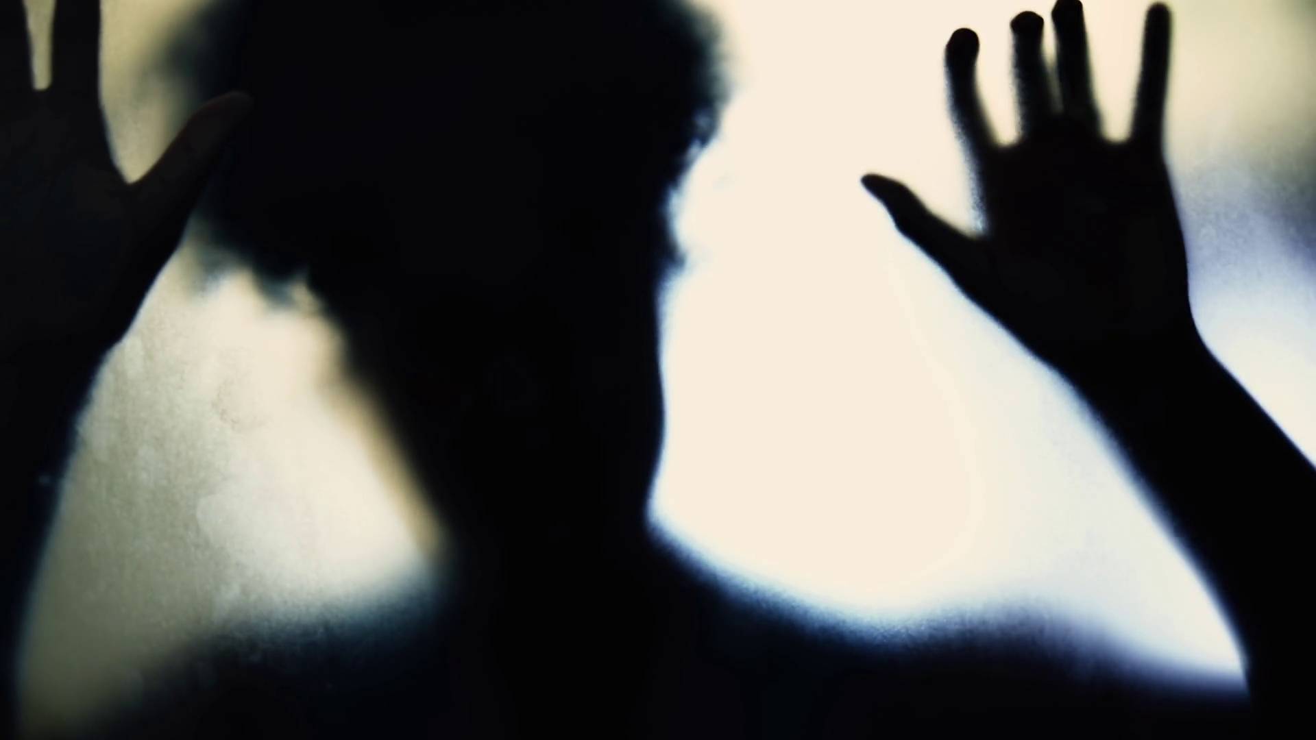 Shadowy Figure Behind Blurry Glass Leaning Stock Footage SBV-351797795 ...