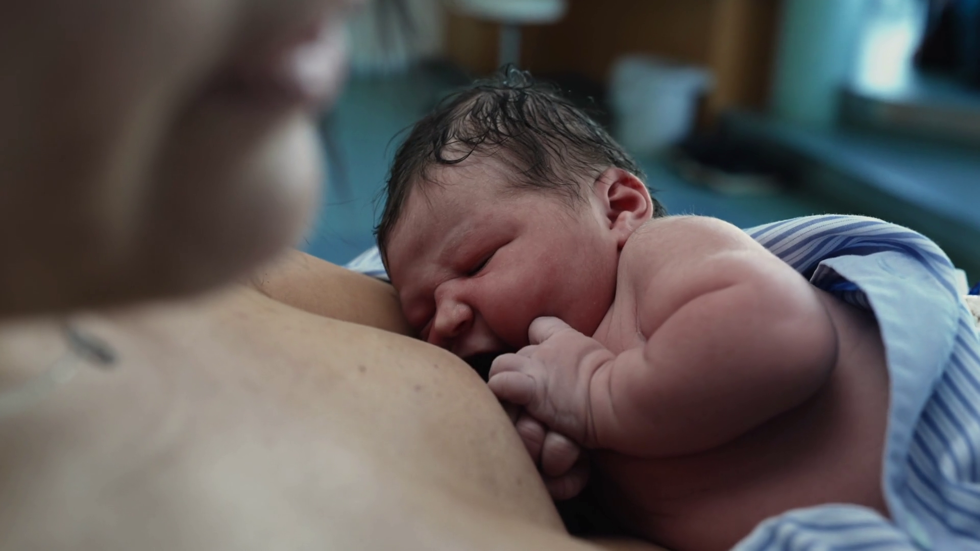 Gentle First Breastfeeding Moment - Young Stock Footage SBV-351798766 ...