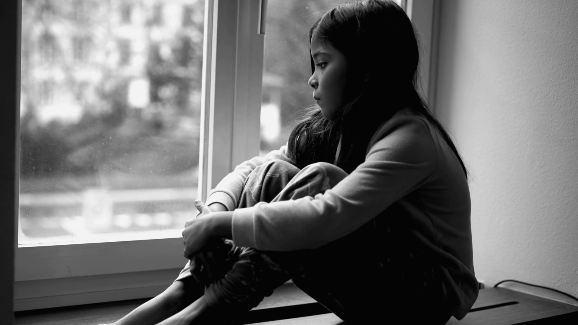 Depressed Little Girl Feeling Worry Anxiety Stock Footage SBV-351737522 ...
