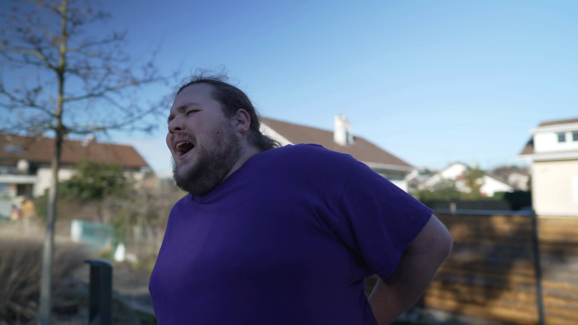 A Young Fat Man Suffering From Back Pain Stock Footage SBV-348667483 ...