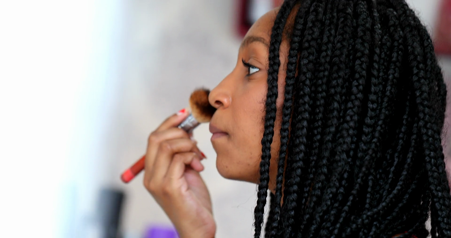 African Black Teen Applying Make Up 2 Stock Footage SBV-348843683 ...
