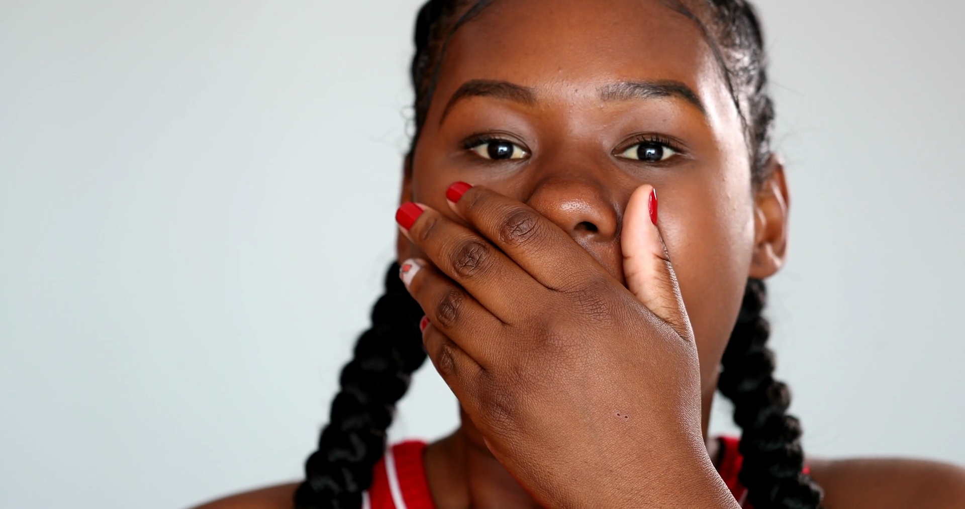 African Girl Shock Reaction To News Black Stock Footage SBV-348487445 ...