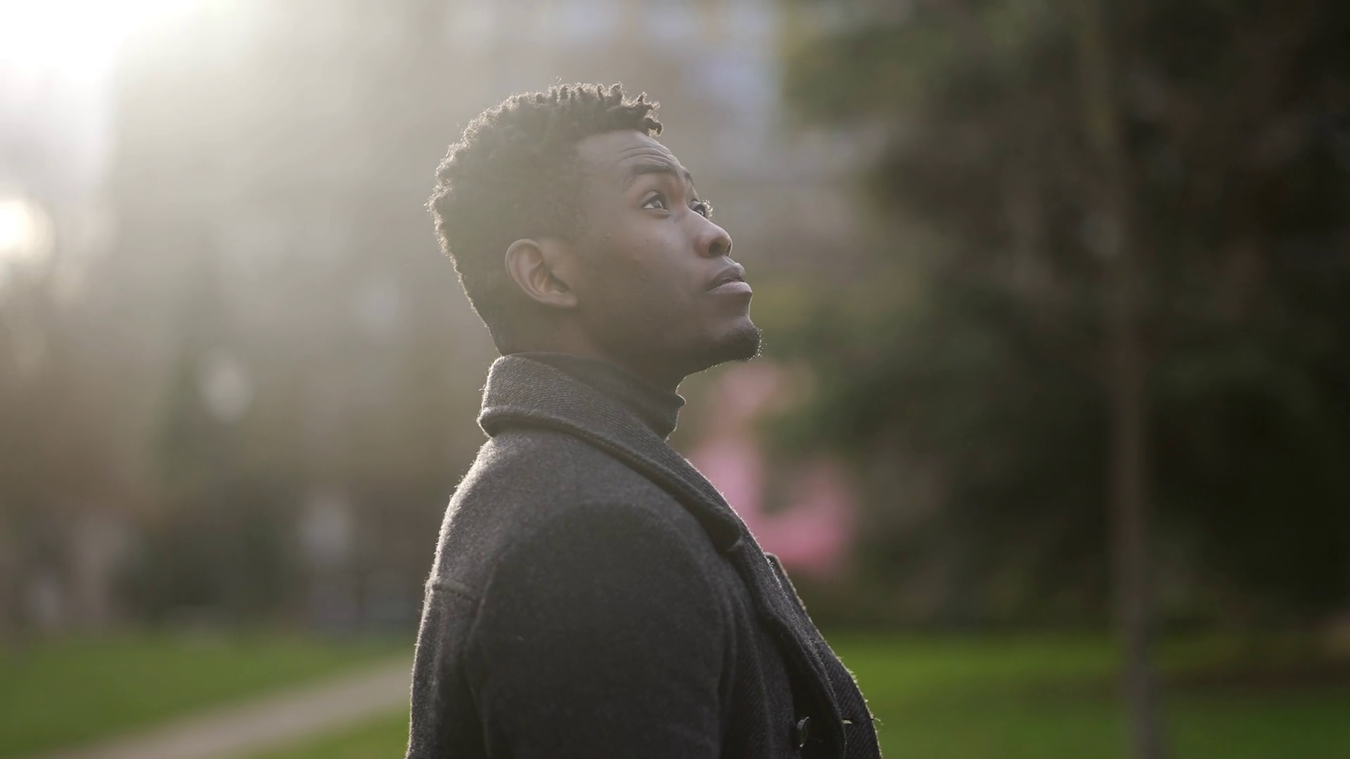 African Young Black Man Standing At Park Stock Footage SBV-348673406 ...