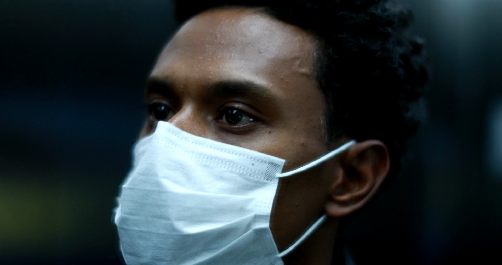 Black African Man Wearing Covid Mask Looking Stock Footage SBV ...