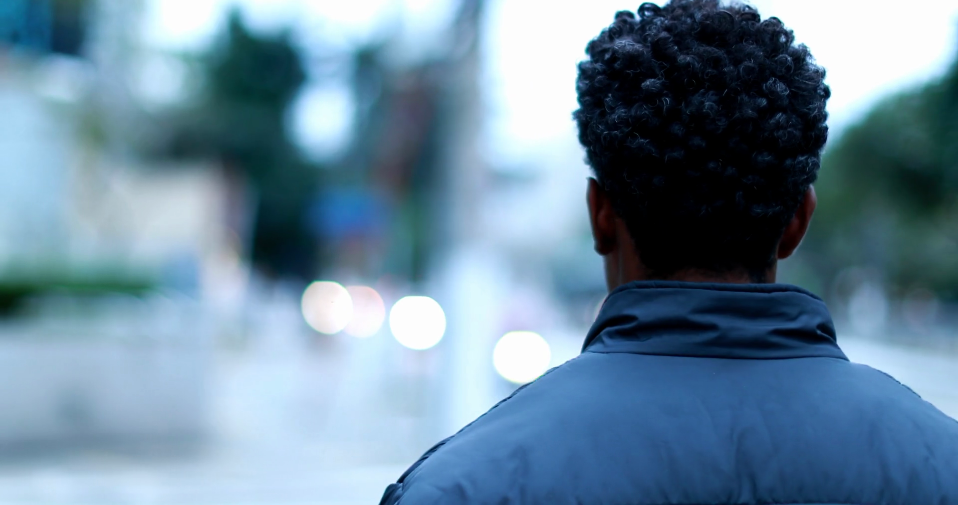 Black Man's Rear View Walking Urban Streets Stock Footage SBV-348462658 ...