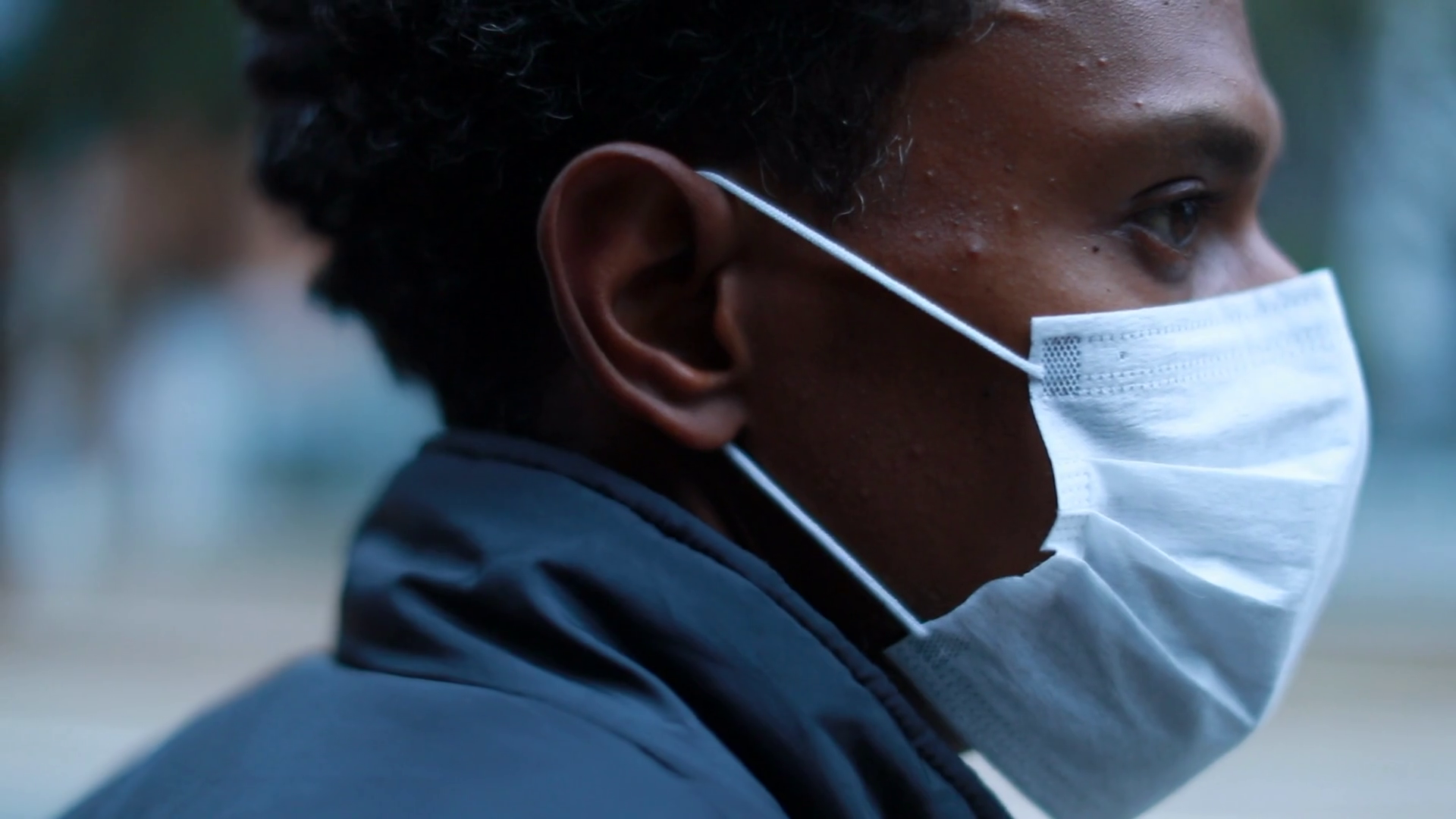 African Black Person Wearing Surgical Mask Stock Footage SBV-348462015 ...