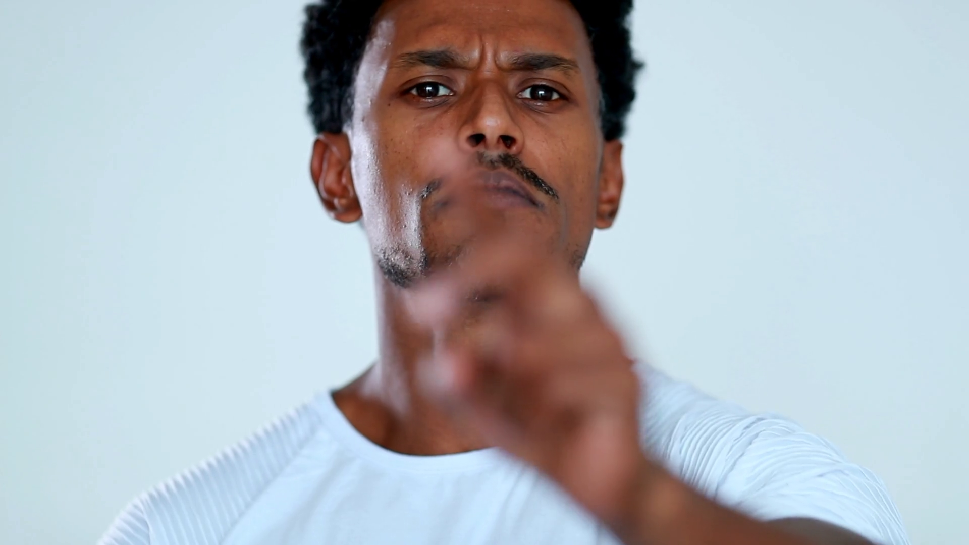 African American Man Signaling "i'm Watching Stock Footage SBV ...