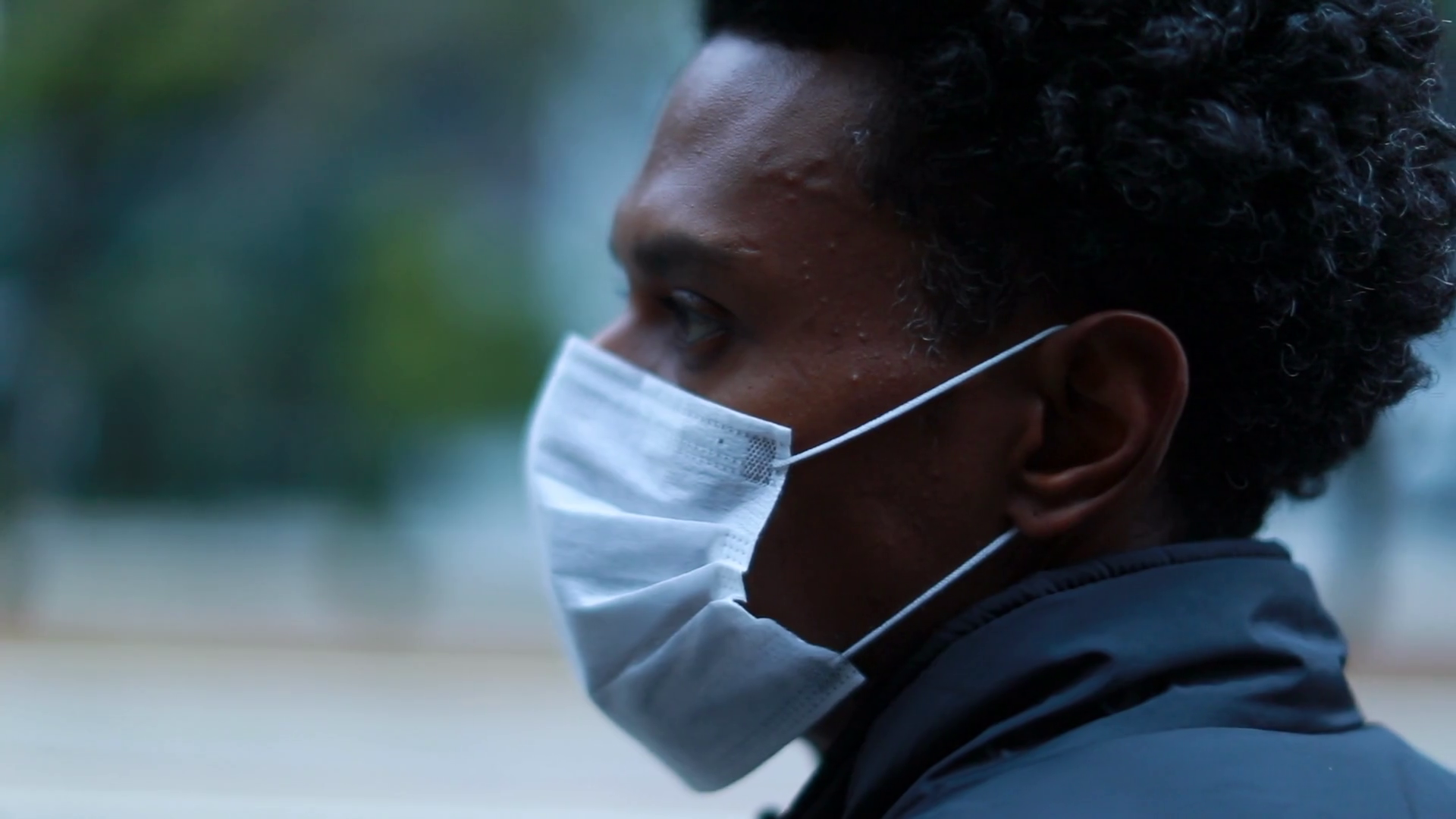 Young Black Person Wearing Covid-19 Mask In Stock Footage SBV-348462348 ...