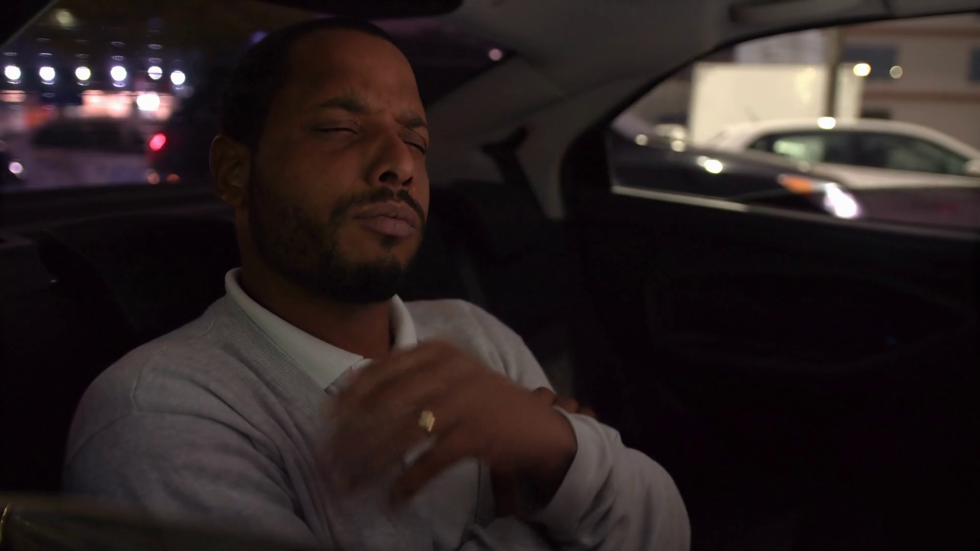 Anxious Person In Car Backseat Commuting At Stock Footage SBV-348515590 ...