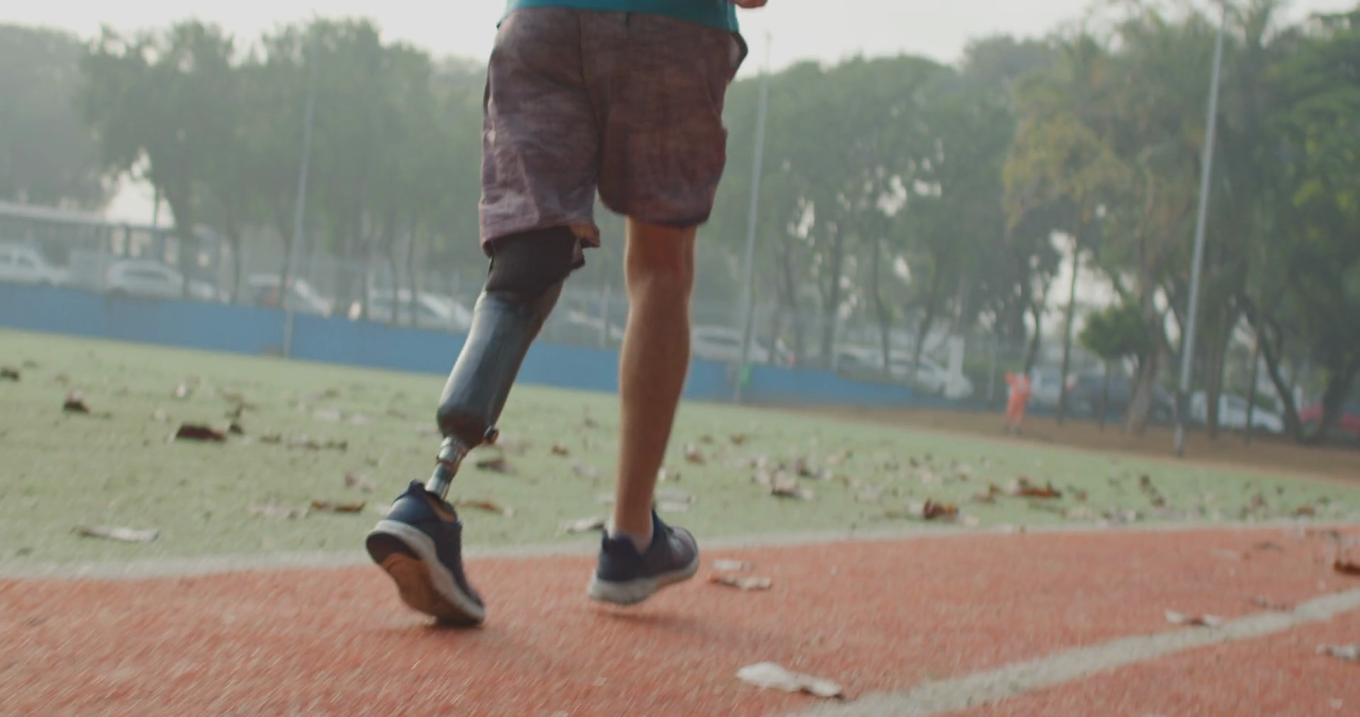 Motivated Disabled Athlete Running With Stock Footage SBV-348412336 ...