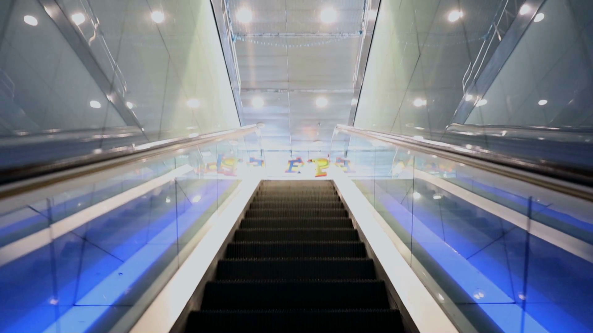 Vertical Journey On Escalator: Upward View Stock Footage SBV-348438124 ...