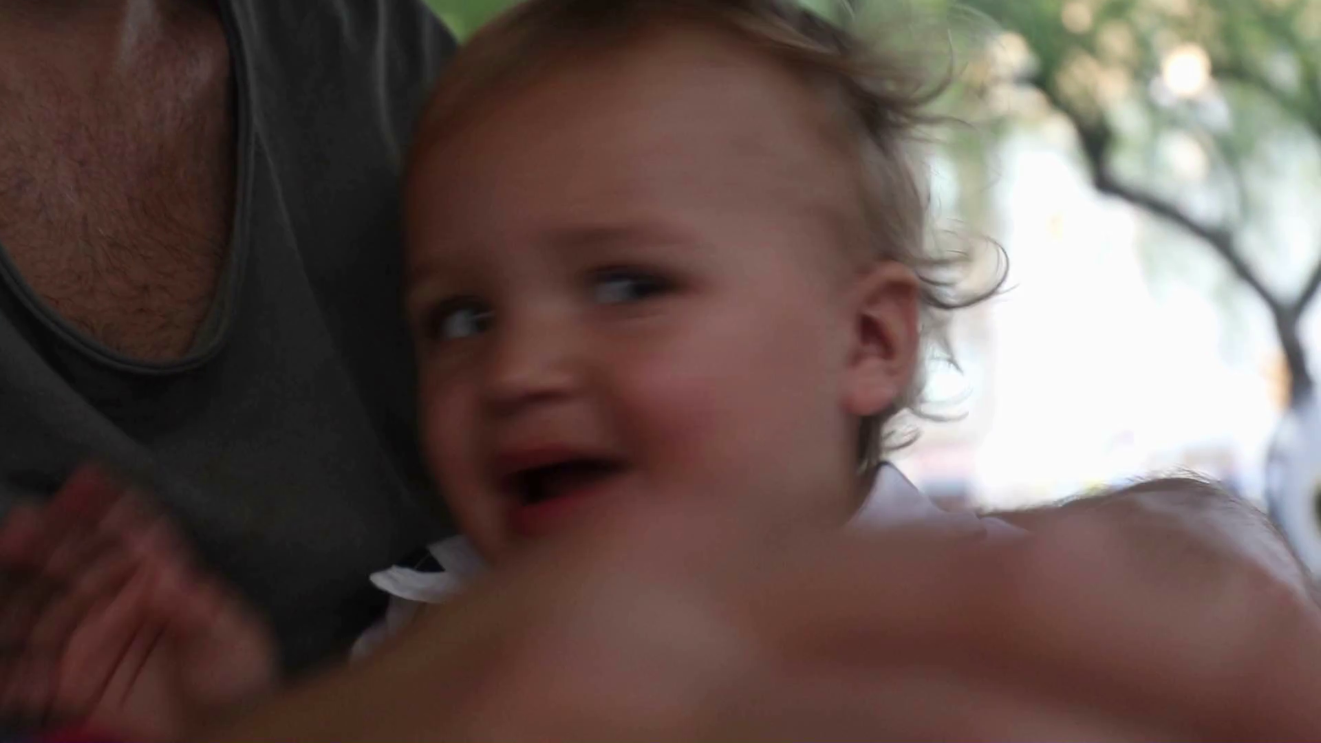 Seeking Comfort: Baby Crying Father's Embrace Stock Footage SBV-348438332 - Storyblocks