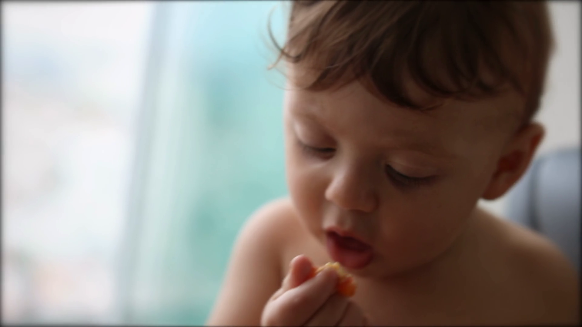 Baby Eating Food Adorable Cute Toddler Stock Footage SBV-348539764 ...