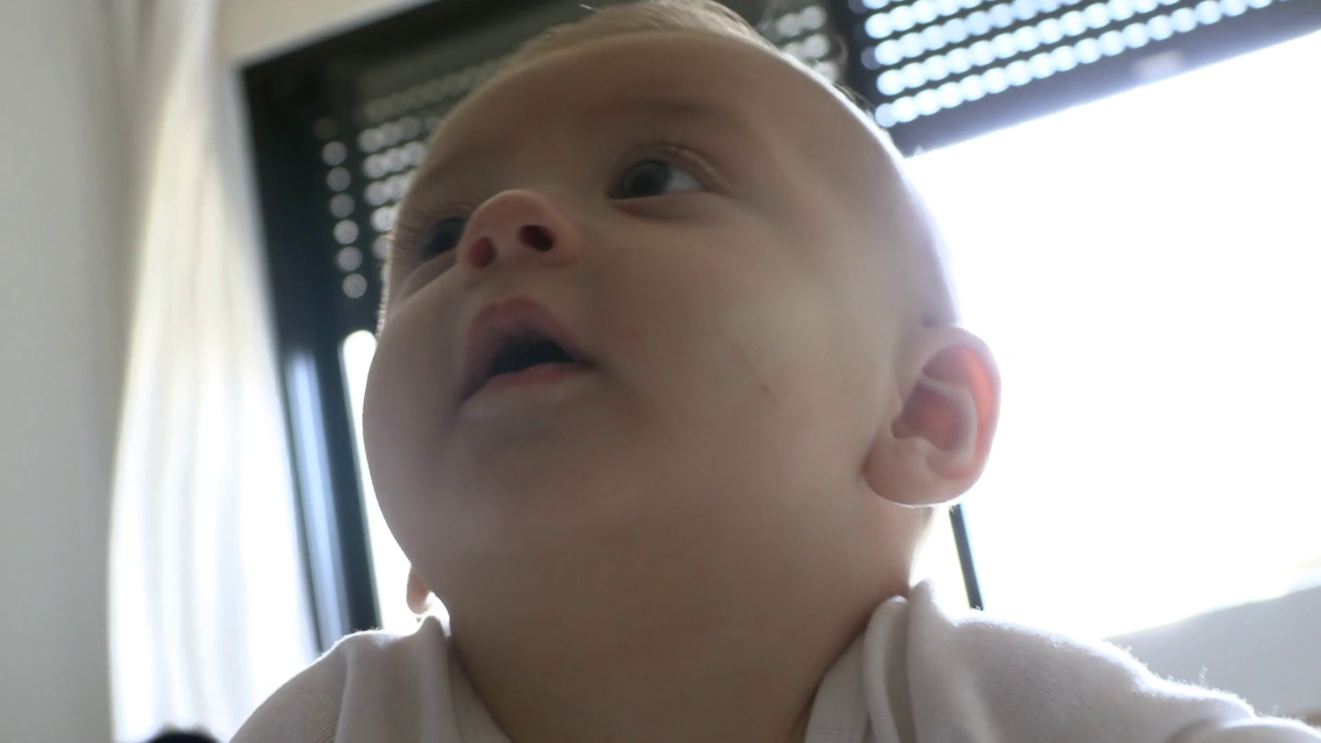Curious Gaze: Baby's Face In Portrait Stock Footage SBV-348411451 ...