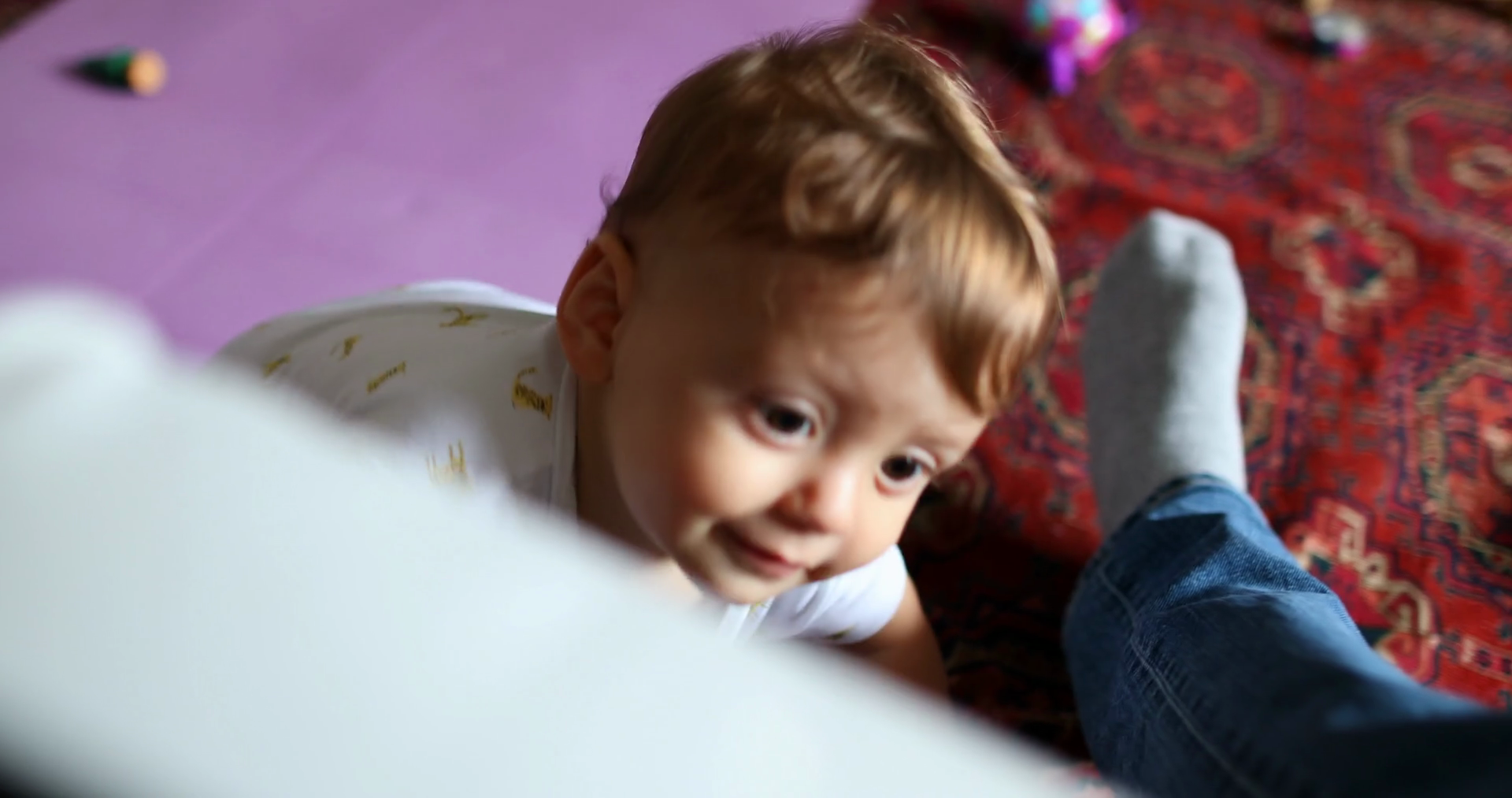 Baby Learning To Stand Infant Leaning On Stock Footage SBV-348530096 ...