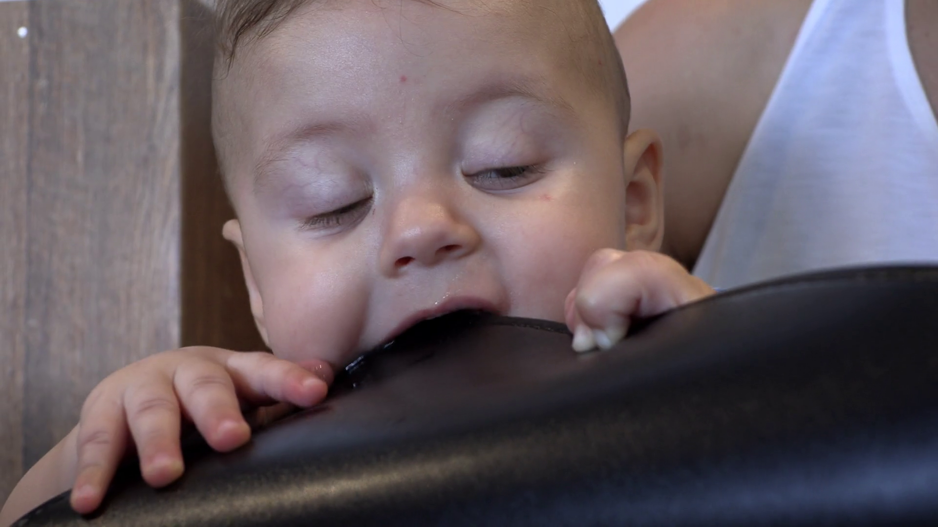 Curious Exploration: Baby Toddler Bites Stock Footage SBV-348411765 ...